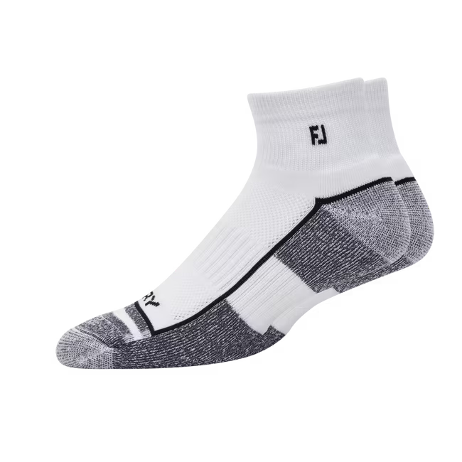 FJ MENS QUARTER WHITE SOCKS – GolfYou.com.au